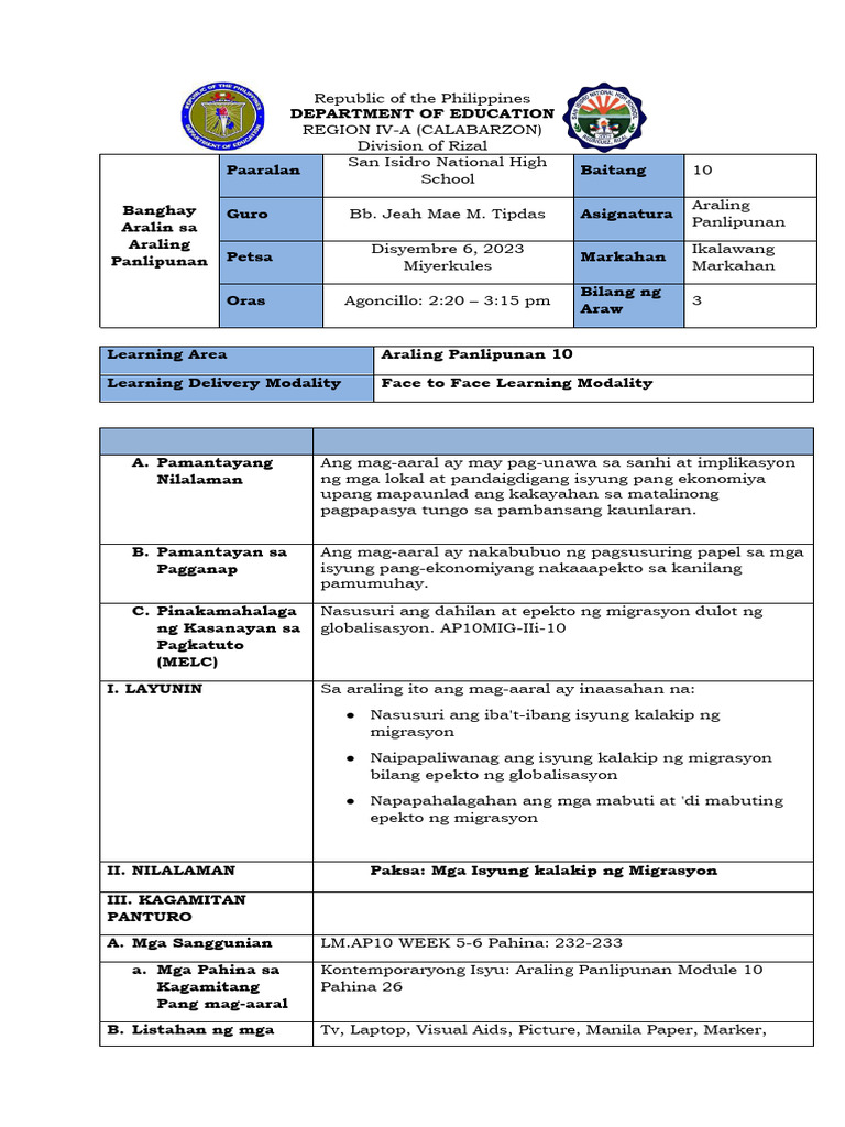 G10-Mga-Isyung-Kalakip-Ng-Migrasyon-Demo (1) (1) - 2 | PDF