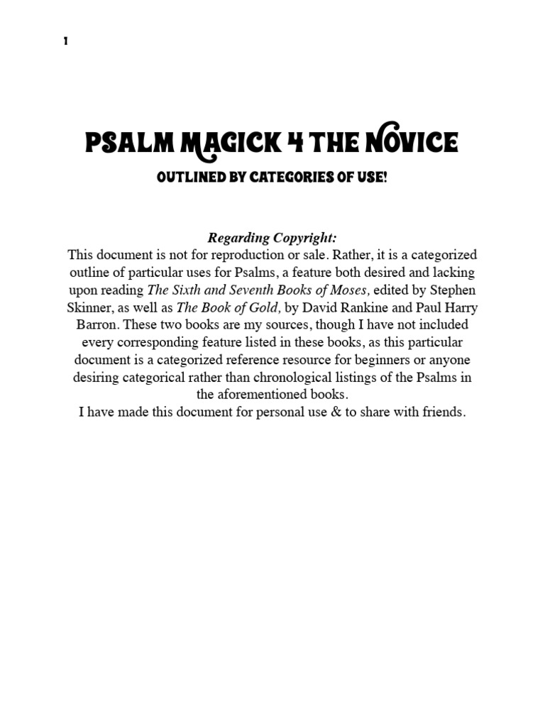 Psalm Magick - PDF | Download Free PDF | Prayer | Confession (Religion)