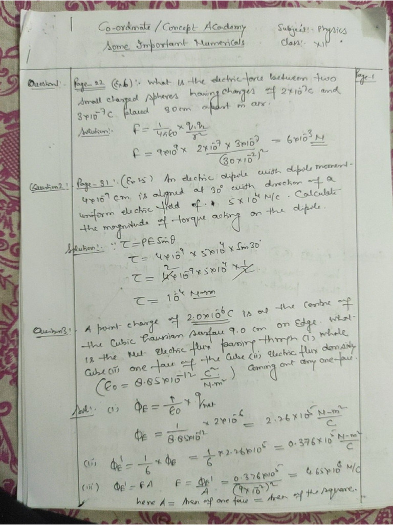 Numericals Physics | PDF