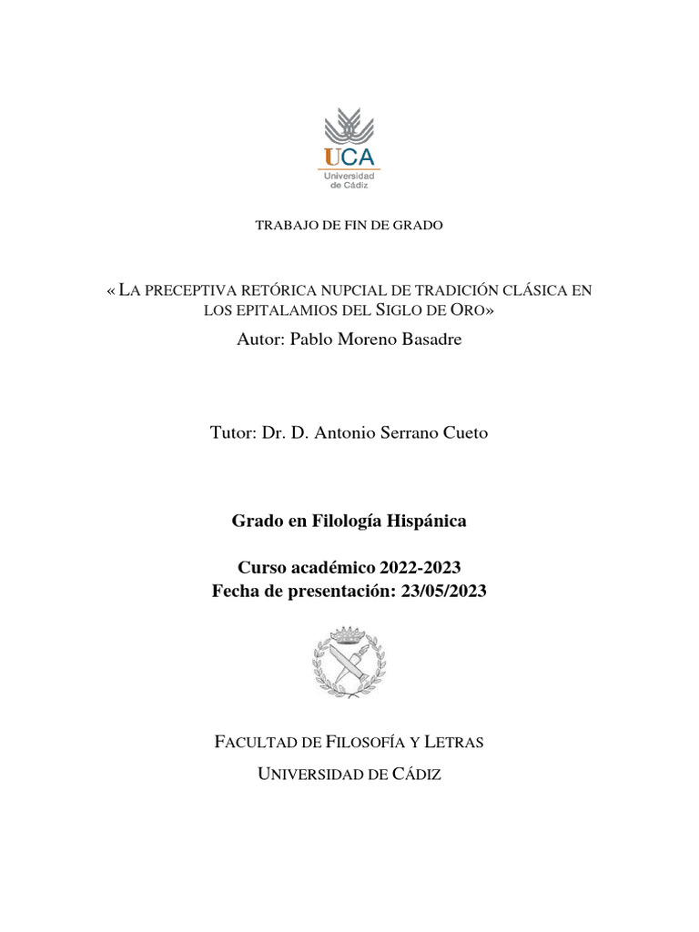MORENO BASADRE PABLO (2023) La Preceptiva Retórica Nupcial de Tradición ...