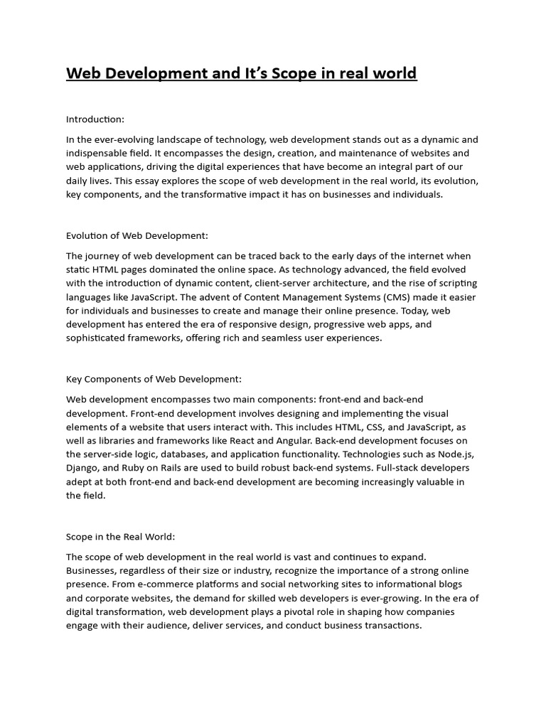 Web Development | PDF | World Wide Web | Internet & Web