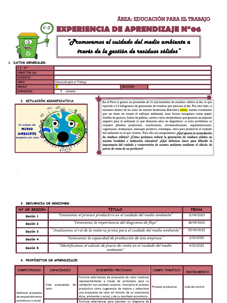 Eda. 06 Ciclo Vi Ept PDF | PDF | Residuos | Iniciativa empresarial