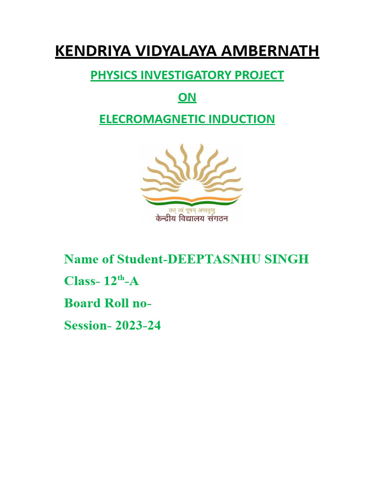 Physics EXPERIMENT 1 | PDF | Electromagnetic Induction | Electromagnetism