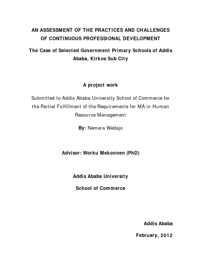 Nemera Wedajo' Project | PDF | Teachers | Critical Thinking