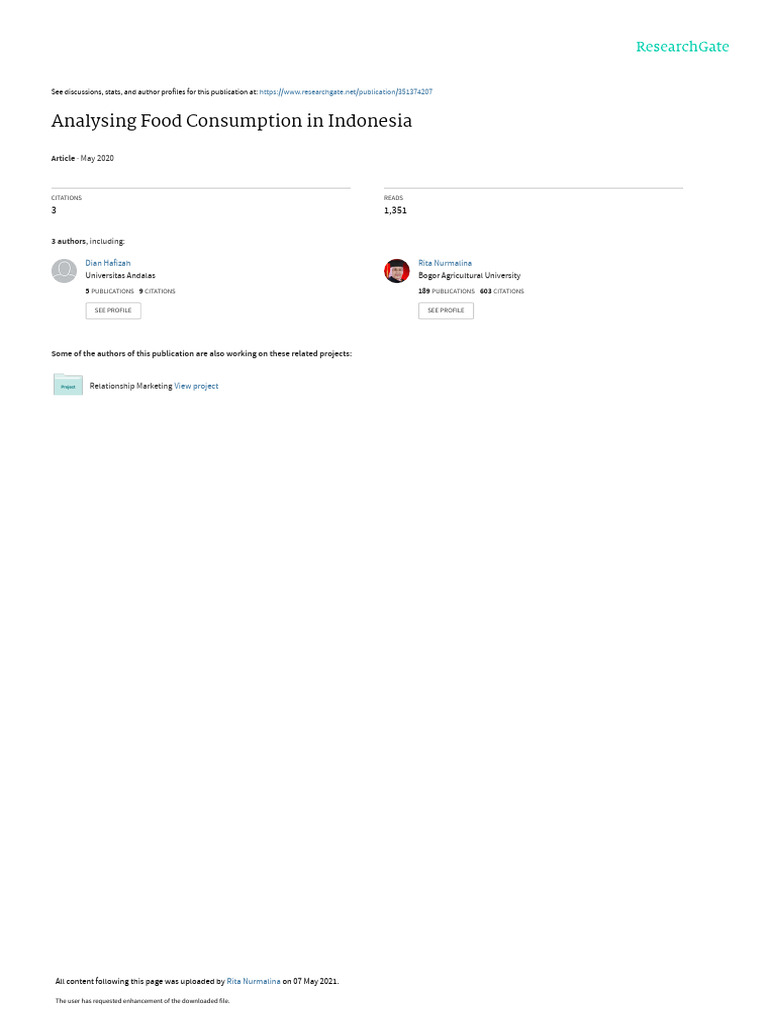 AnalysingFoodConsumptioninIndonesia | PDF | Elasticity (Economics) | Foods