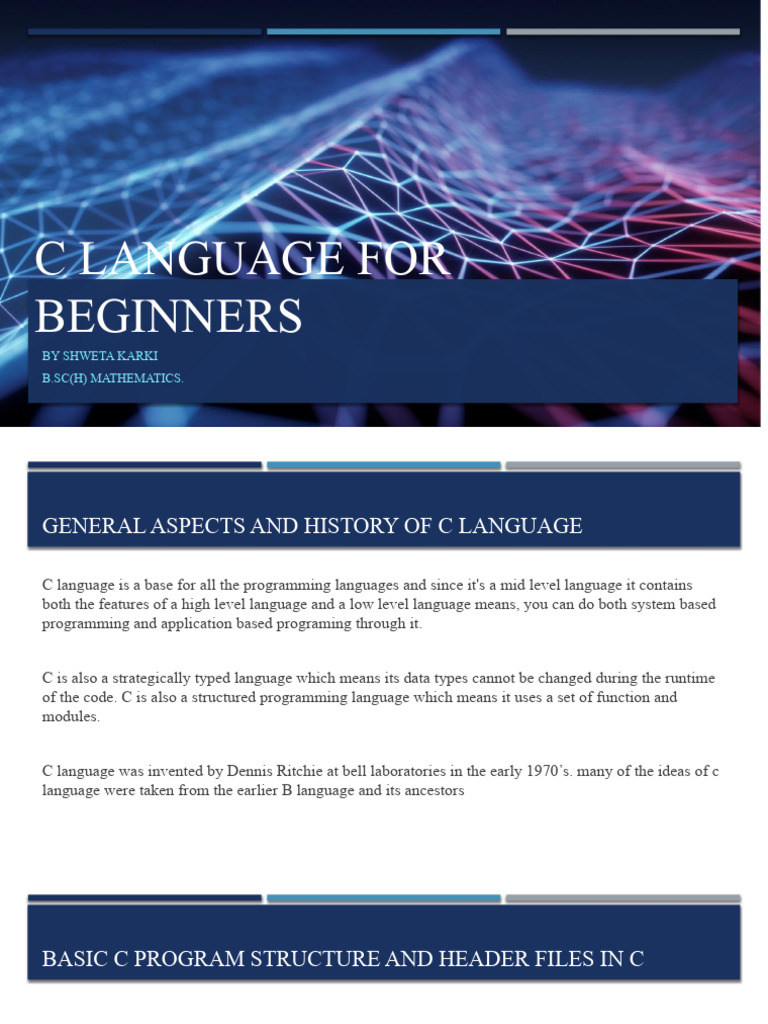 C Language for Beginners | PDF | Data Type | Control Flow