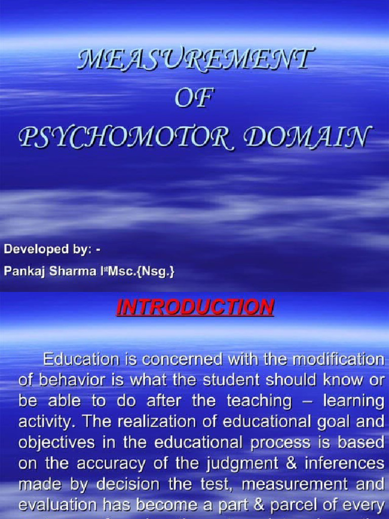 Psychomotor Domain | PDF