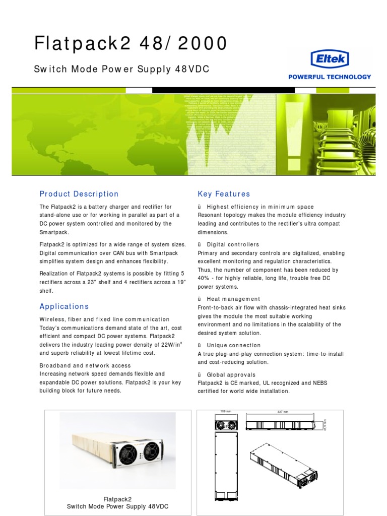 Datasheet Flatpack2 48 2000 | PDF | Rectifier | Power Supply