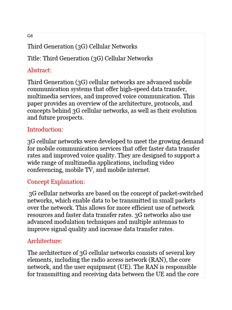 Abstract | PDF | Computer Network | Cellular Network