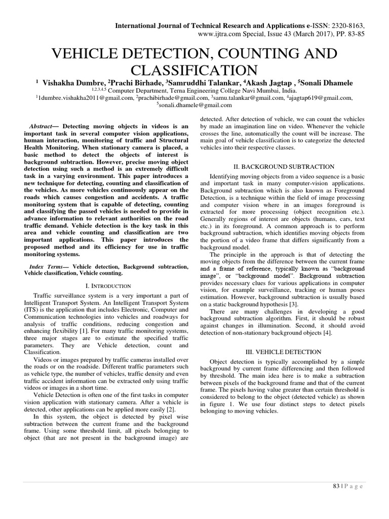 Ijtra Paper Format 21 | PDF | Computer Vision | Statistical Classification