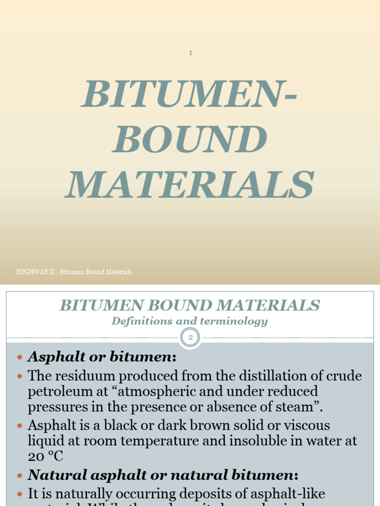Bitumen Bound Materials | PDF | Petroleum | Road Surface