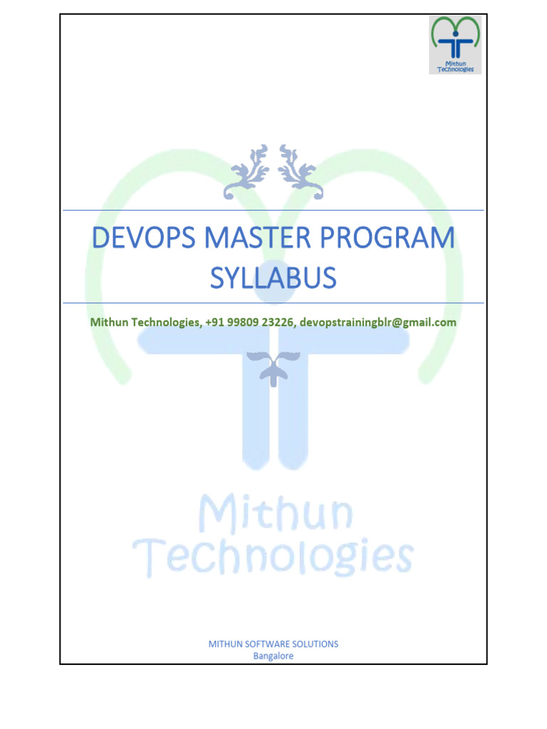 DevOps Master Program Syllabus Mithun Technologies 2023 | PDF | Web Server | Internet & Web
