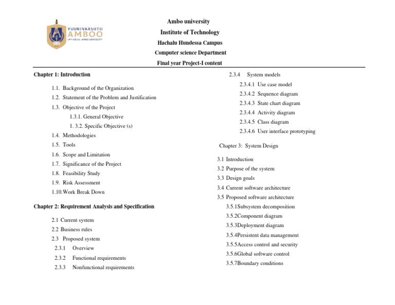 Final Year Project-I Content | PDF | System | Software Prototyping