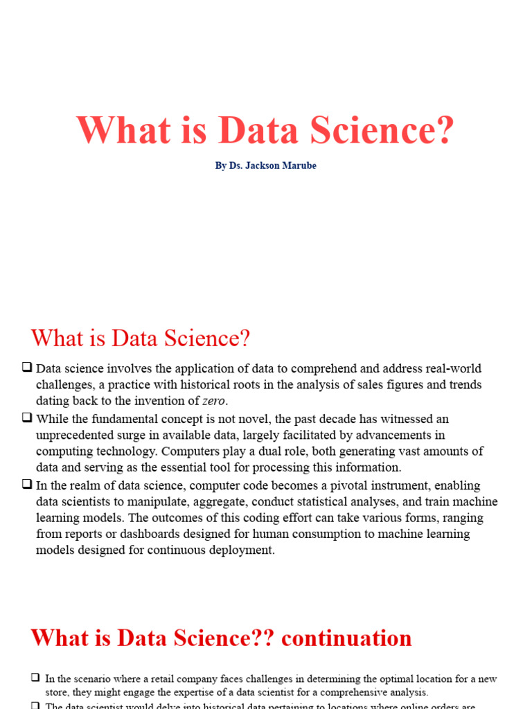 What Is Data Science | PDF | Cluster Analysis | Data Science