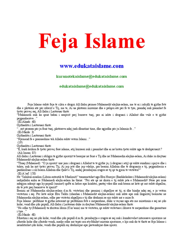Feja Islame | PDF