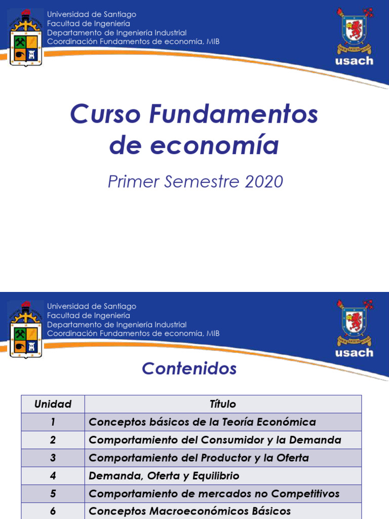Unidad 1 Fundamentos de Economia 1-2020 | PDF | Mercado (economía) | Bienes