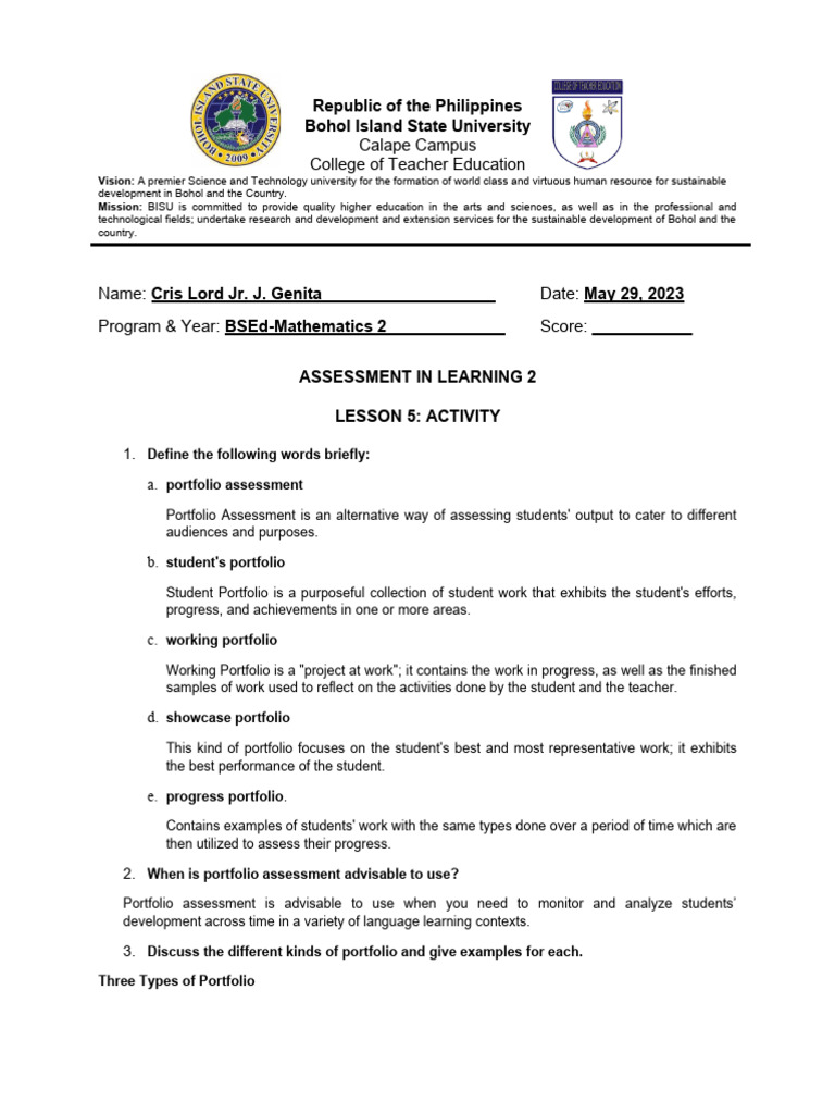 Act 5 ASL2 | PDF | Educational Assessment | Mathematics