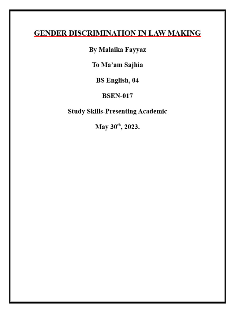 report writing | PDF | Gender Studies | Gender