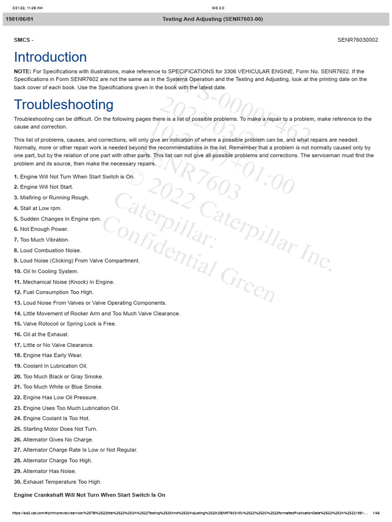 3306B Testing and Adjusting | PDF | Engines | Horsepower