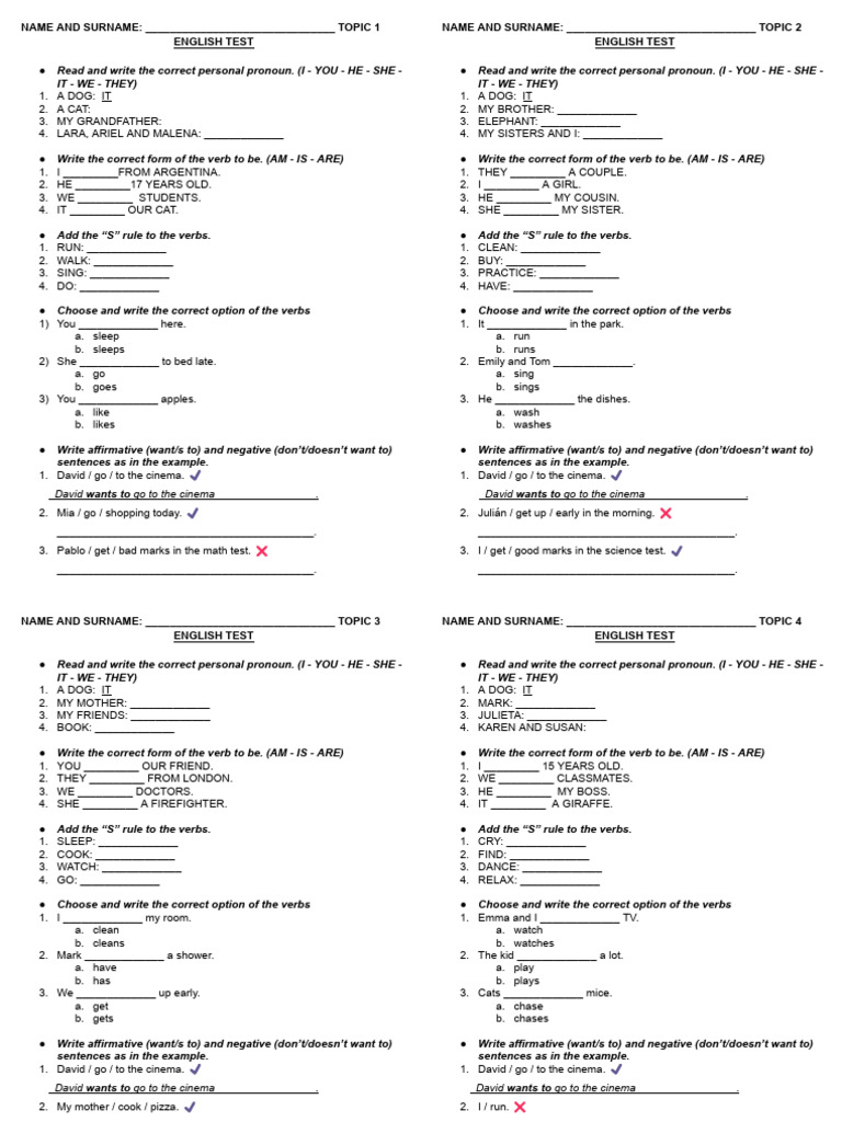 Tests 2doaño | PDF | Language Mechanics | Linguistic Typology