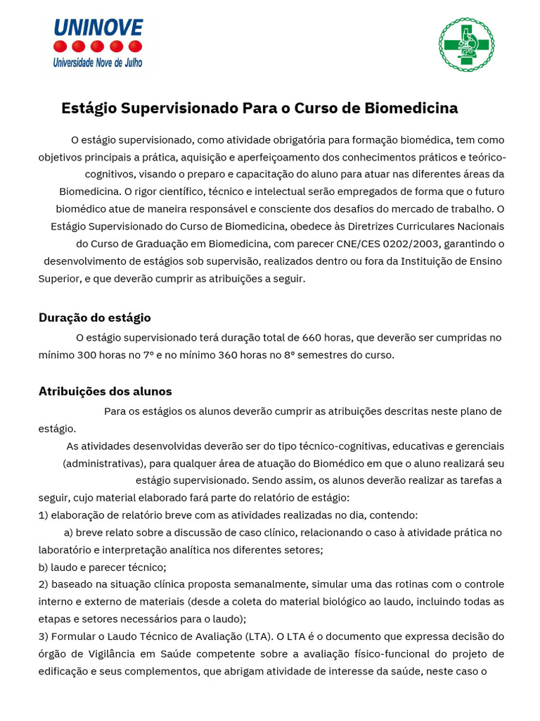Modelo Plano de Esta Gio Supervis o 2023 2 1 PDF | PDF | Tecnologia e Engenharia