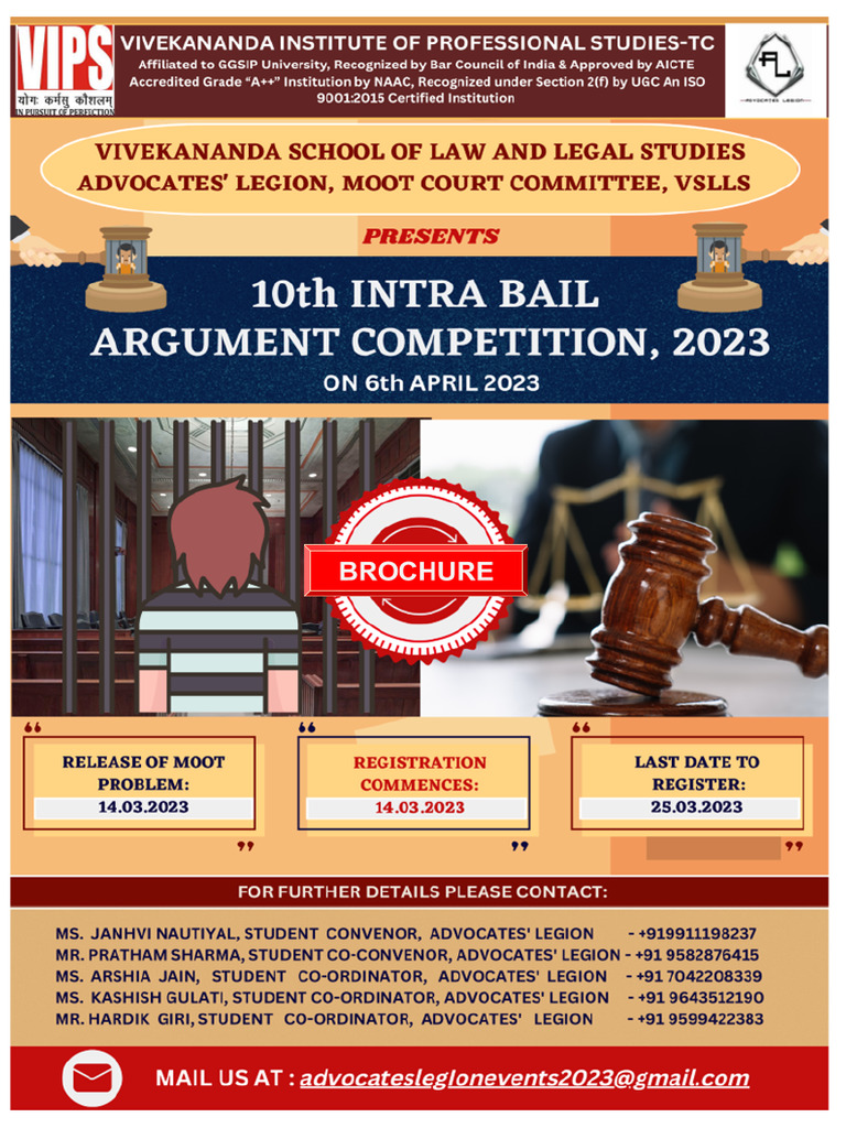 UPDATED BROCHURE - 10th Intra Bail Argument Competition 2023 | PDF ...