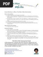 Toastmasters 675C Grammarian Script and Log A4 PDF | PDF