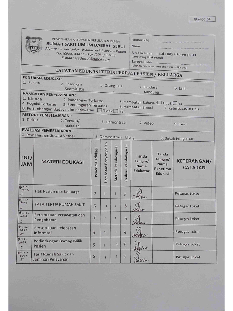 Formulir Edukasi Pemberian MKNN Luar Rs | PDF