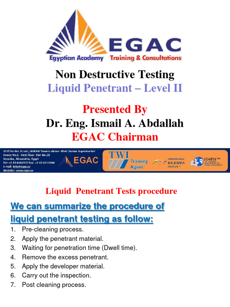 Liquid Penetrant Testing Procedure | PDF