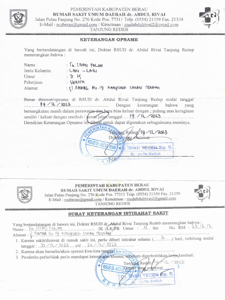 Contoh Rekam Medik | PDF