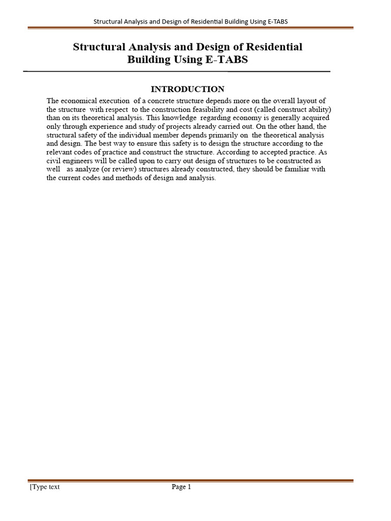 Structural Analysis and Design of Residential Building Using ETABS | PDF