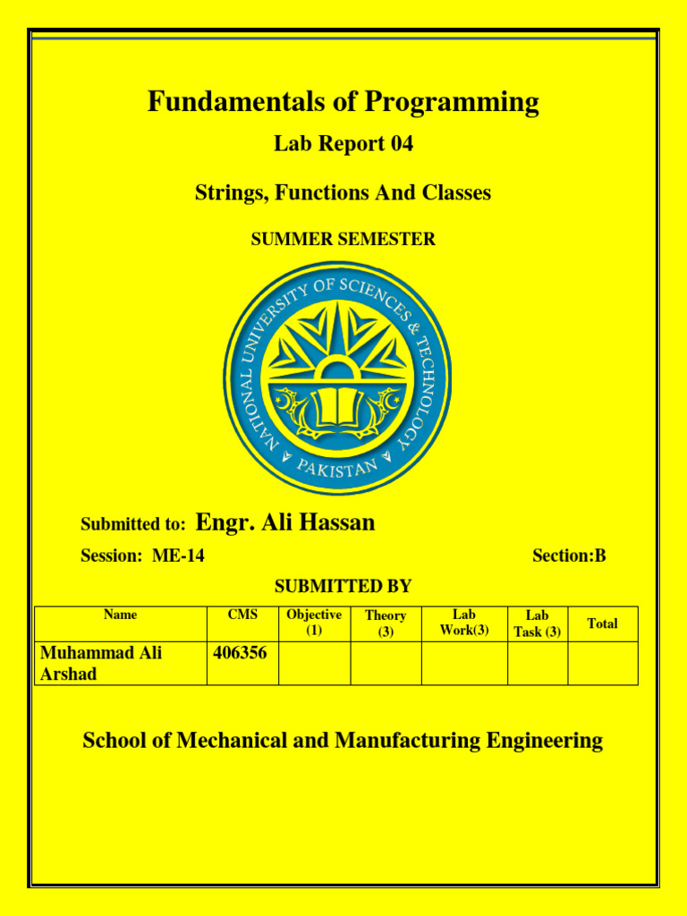 FOP Lab Report 4 - Merged | PDF | Programming | Constructor (Object Oriented Programming)