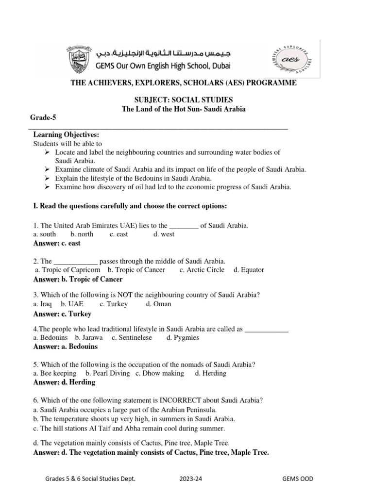 The Land of The Hot Sun-Saudi Arabia - Worksheet Wi 231215 124535 | PDF ...