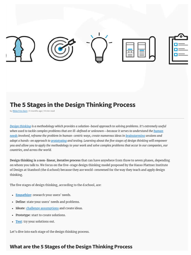 The 5 Stages in the Design Thinking Process | PDF | Design Thinking ...
