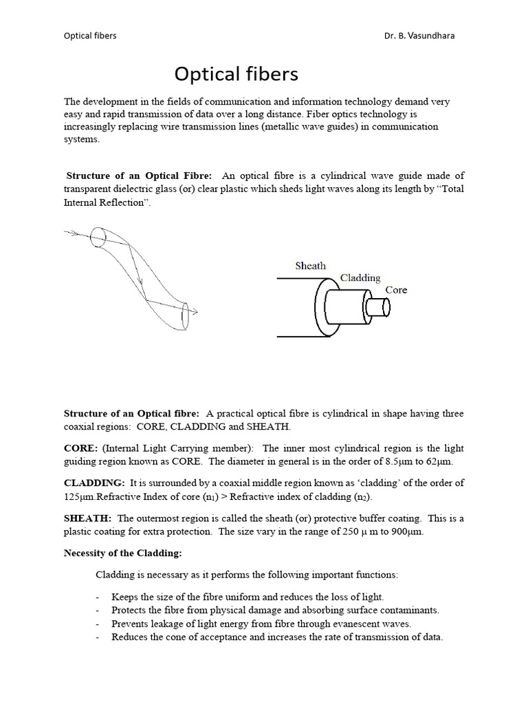 Optical Fibers Notes - Final 07.10.20 | PDF | Optical Fiber ...