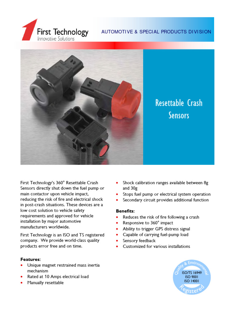 Resettable Crash Sensors for Vehicles | PDF | Electric Power ...