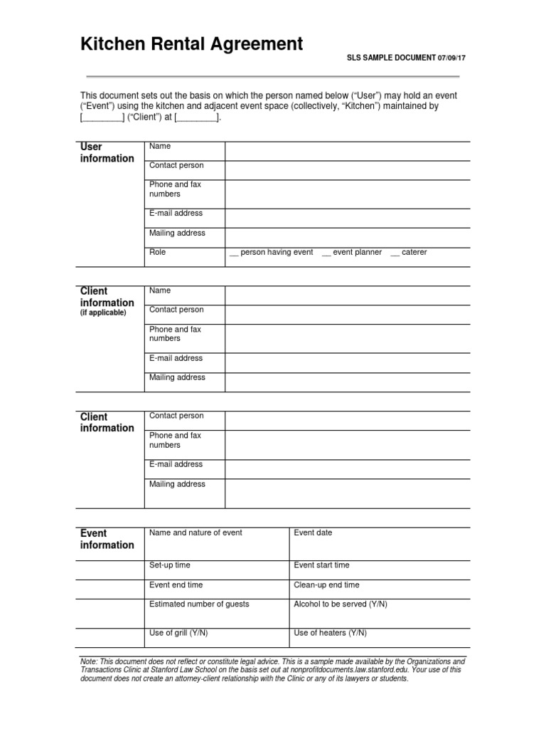 Kitchen Rental Agreement | PDF | Business | Finance & Money Management