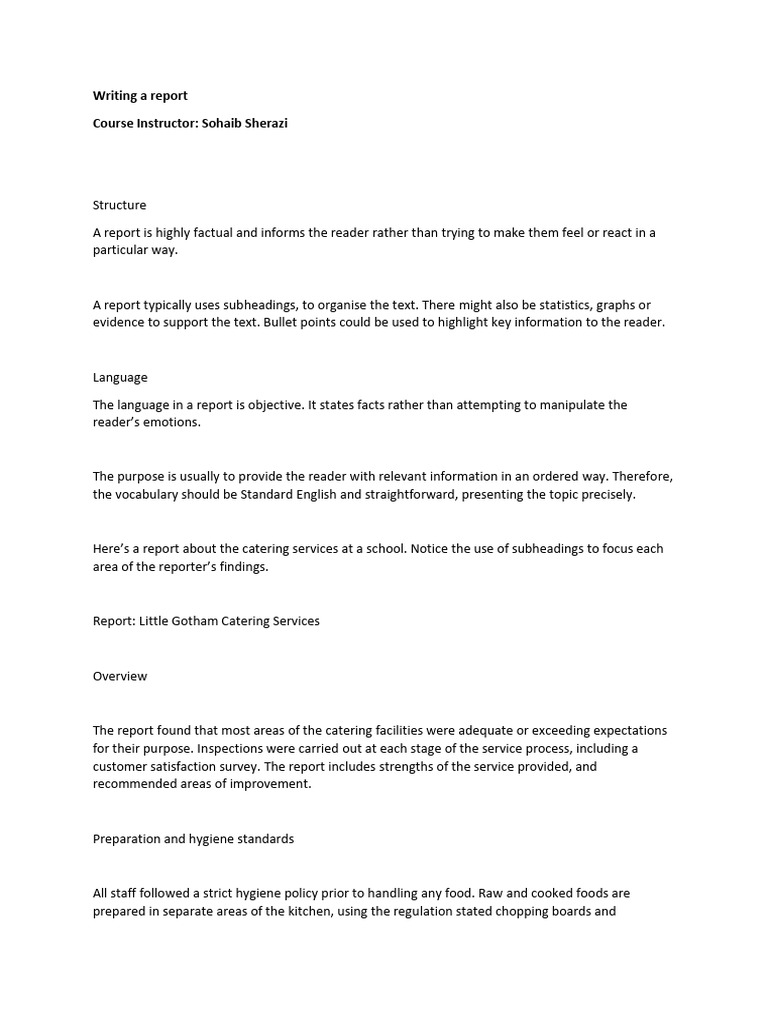 Cambridge Report Writing Guide | PDF | Food And Drink