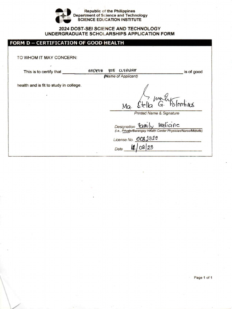 Clenuar Form-D | PDF