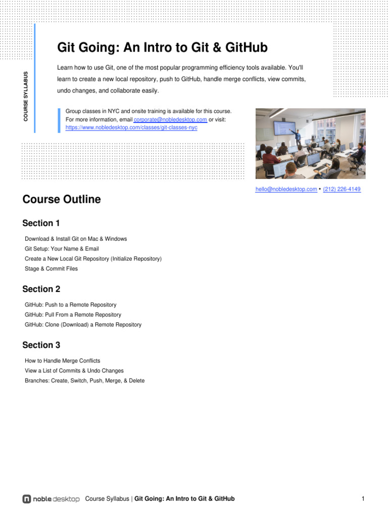 Git Going An Intro To Git and Github Syllabus | PDF Git Going An Intro To Git and Github Syllabus | PDF
