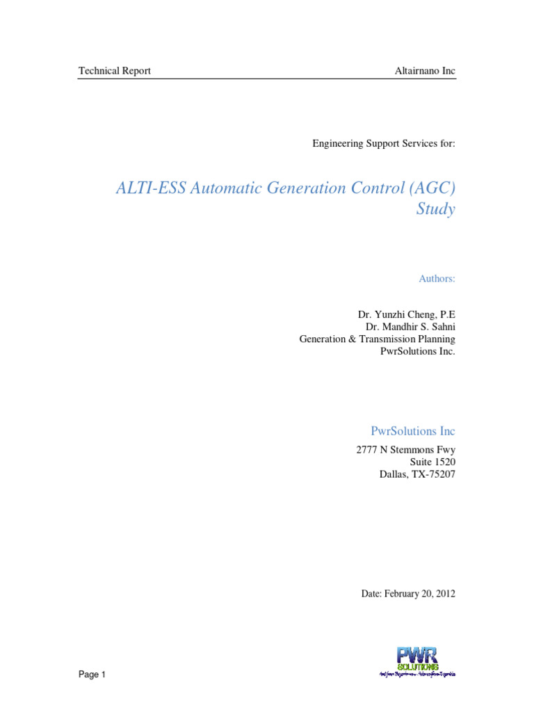 ALTI AGC StudyReport - 02 20 12 | PDF | Simulation | Electrical Engineering