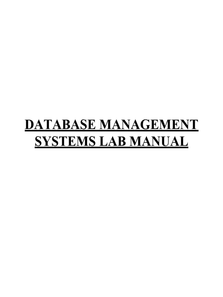 DBMS LAB MANUAL Modified-1 | PDF | Databases | Database Index