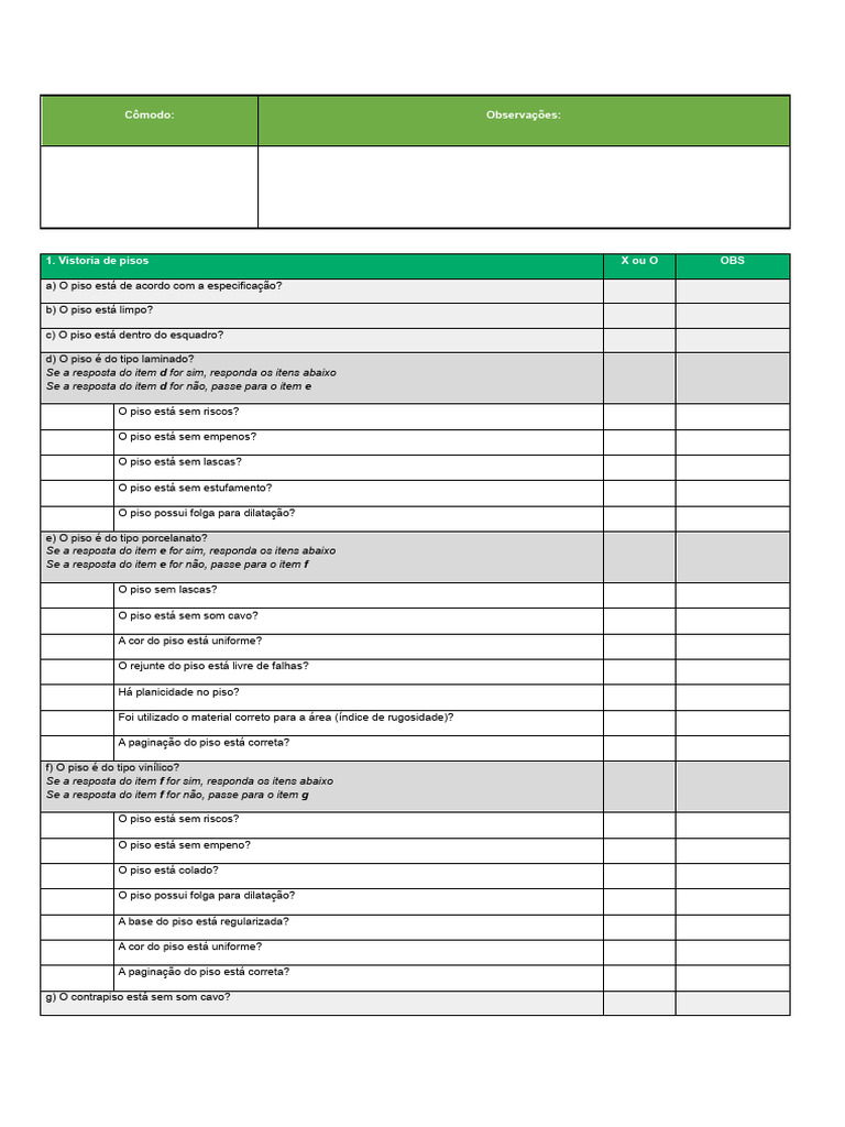 Modelo Checklist | PDF