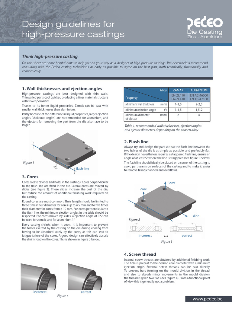 High-Pressure Die Casting Design Guide | PDF | Mechanical Engineering ...