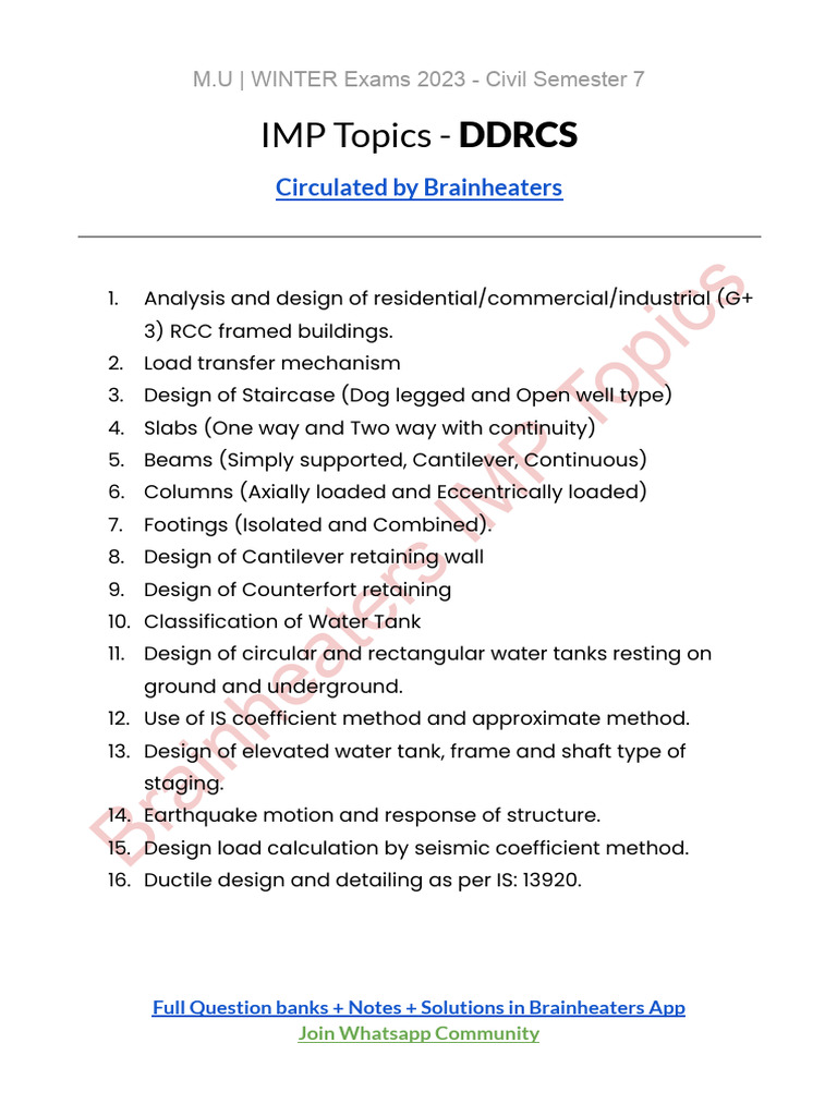 DDRCS Topics for Civil Engineering Exams | PDF | Art