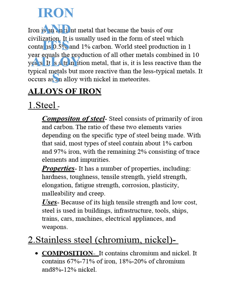 IRON | PDF | Brass | Steel