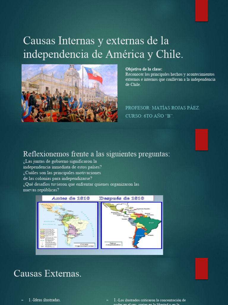 Causas Internas y Externas de La Independencia de Chile | Descargar gratis PDF | Imperio español ...