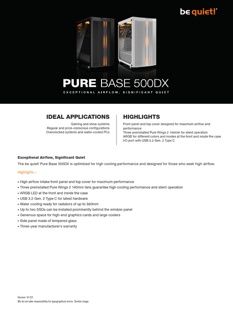 Pure Base 500DX Datasheet en | PDF | Office Equipment | Video Game ...