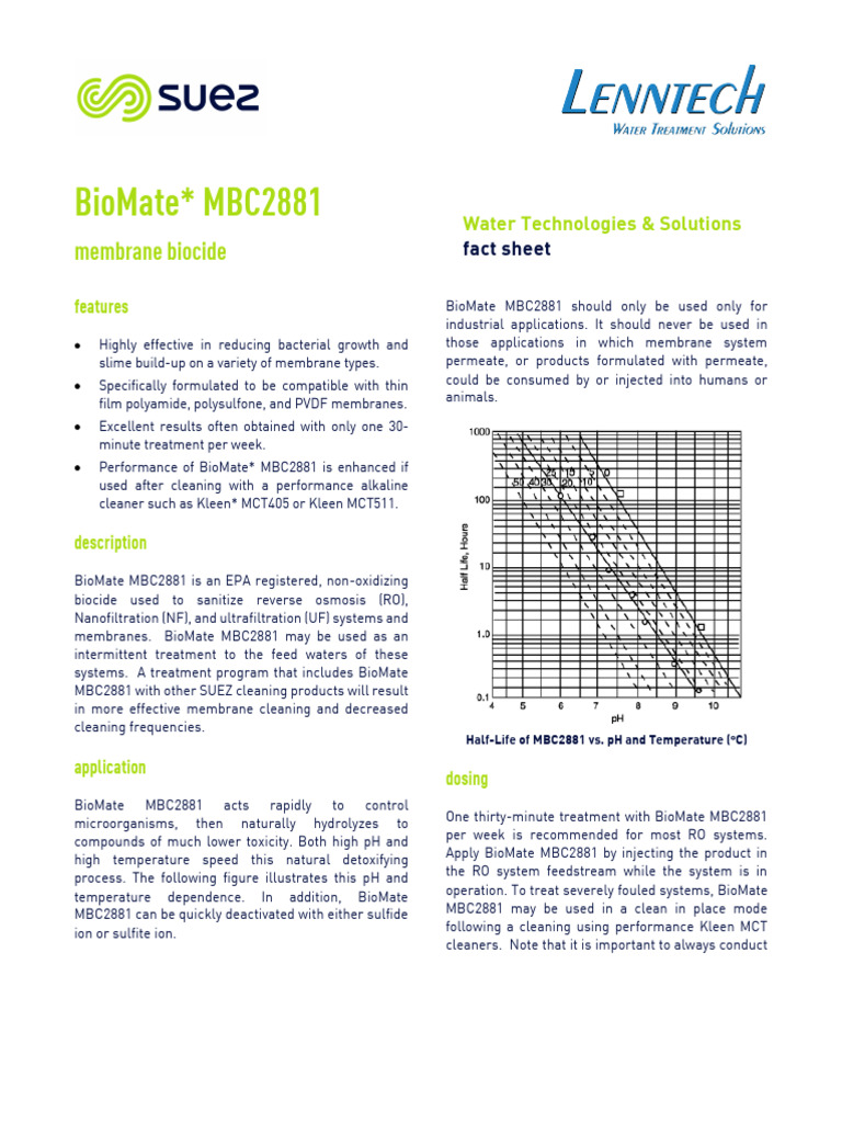 SUEZ BioMate MBC2881 L | PDF