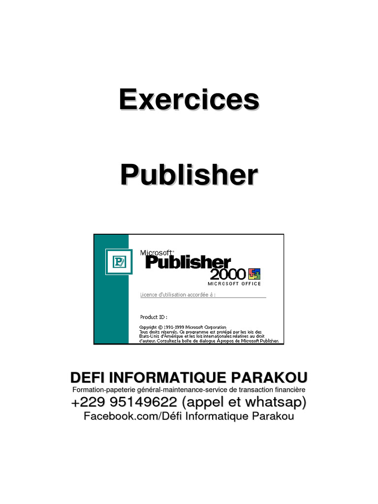 Exercices Publisher 2000 | PDF